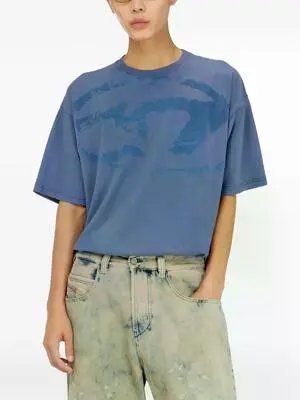 DIESEL® T-shirt With Distressed Flocked Logo