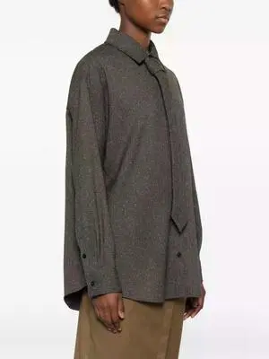 MANUEL RITZ Mélange-effect Tie-detail Shirt
