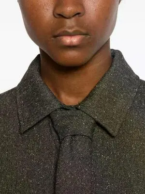 MANUEL RITZ Mélange-effect Tie-detail Shirt