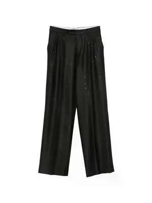 MANUEL RITZ Sequin-embellished Pinstripe Trousers - Black