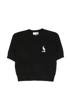 Moschino Rabbit-patch Short-sleeve Sweater