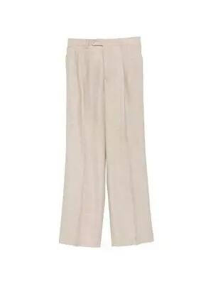 MANUEL RITZ Double-pleated Twill Trousers - Neutrals
