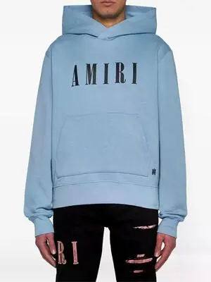 Amiri Logo-print Hoodie - Blue