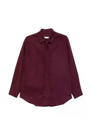 MANUEL RITZ Tie-detail Long-sleeve Shirt - Red