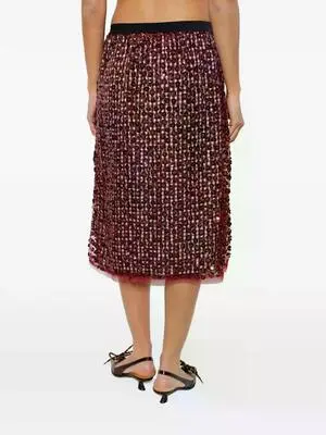 Munthe Sequin-embellished Gingham Midi Skirt