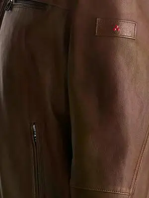 Peuterey Zip-up Leather Biker Jacket