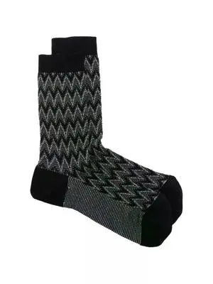 Missoni Zigzag-knit Socks - Black