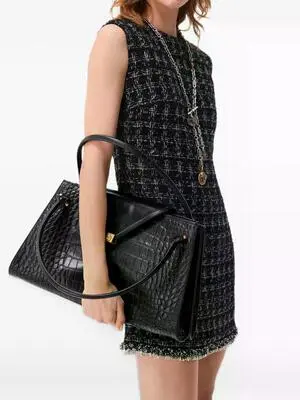 Versace Severine Croc-effect Leather Large Shoulder Bag
