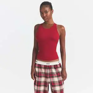 SKIMS Rib Sleep Tank Top | Red