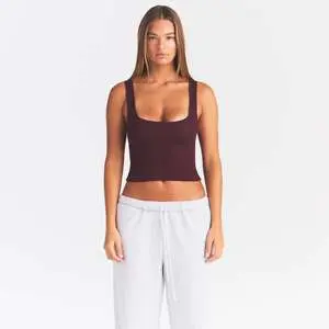 SKIMS Tank Top | Red | | Cotton Rib - Currant