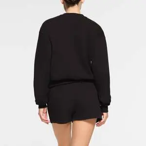 SKIMS Crewneck | Black | | Cotton Fleece