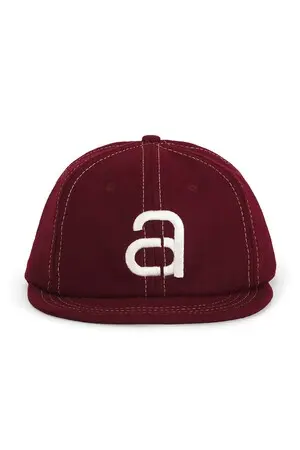 ART COMMUNITY Wool Short Brim Cap In Burgundy