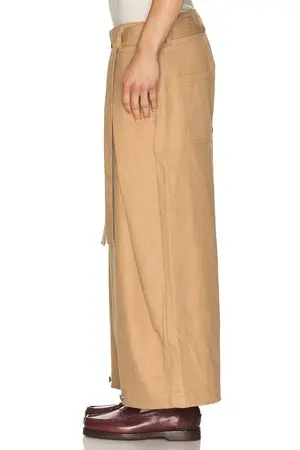 ART COMMUNITY Kimono Japanese Denim Pant In Brown