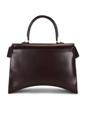 Balenciaga Hourglass Avenue Top Handle Medium Bag In Chocolate