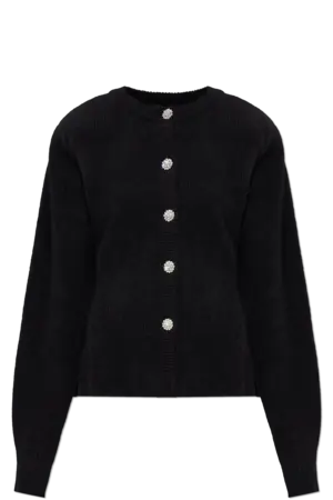 ROTATE BY BIRGER CHRISTENSEN Cardigan With Shoulder Pads - Black