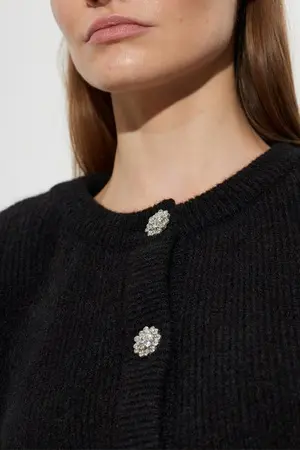 ROTATE BY BIRGER CHRISTENSEN Cardigan With Shoulder Pads