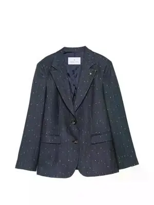 MANUEL RITZ Herringbone Pinstripe Jacket - Blue