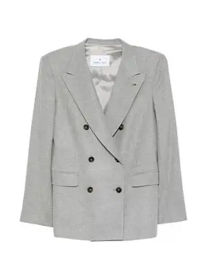 MANUEL RITZ Double-breasted Twill Blazer - Grey