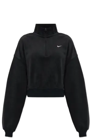 Nike Studio Fleece’ Cropped Sweatshirt - Black