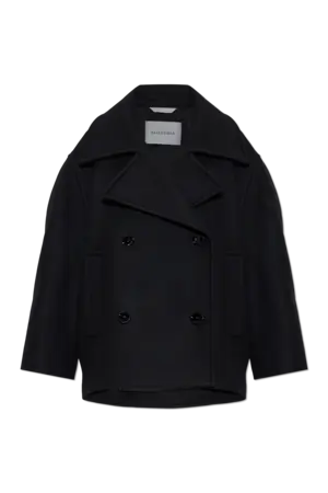 Balenciaga Double-breasted Wool Coat - Black