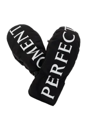 Perfect Moment Insulated Gloves With Printed Logo - Black