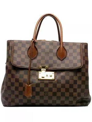 LOUIS VUITTON 2014 Damier Ebene Ascot Satchel - Brown