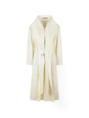 Issey Miyake Shell Belted Zip-up Coat - Neutrals