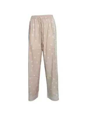 MC2 SAINT BARTH Ikaria Wide-leg Pants With Bandana Placed Print - Neutrals