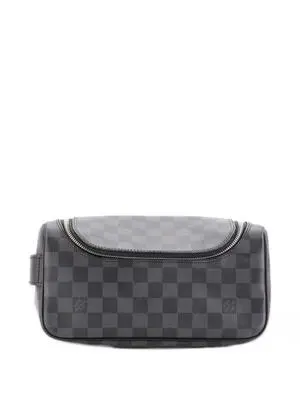 LOUIS VUITTON Dopp Kit Toiletry Damier Graphite Pouch - Black