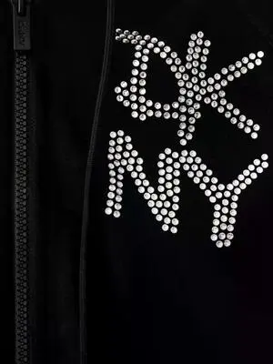 Dkny Logo-print Rhinestone-embellished Hoodie
