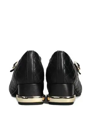GOLD & ROUGE Flony Quilted Buckle-strap Pumps