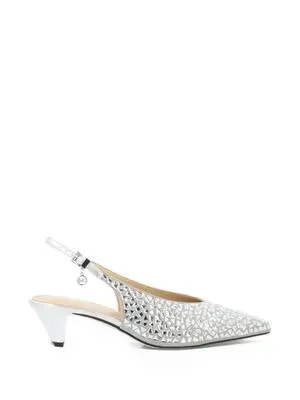 Michael Kors Tonya Embellished Kitten Pumps - Silver