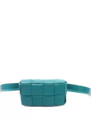 Bottega Veneta 2010s Mini Cassette Maxi Intrecciato Belt Bag - Blue