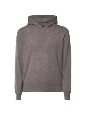 GALIANO Knitted Hoodie - Brown