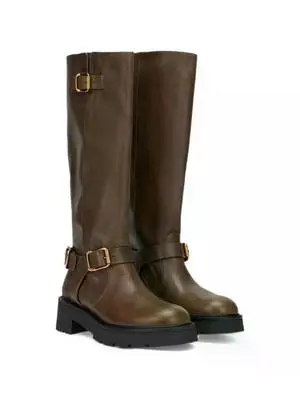 STUART WEITZMAN Ren Buckle-detail Knee-high Boots - Brown