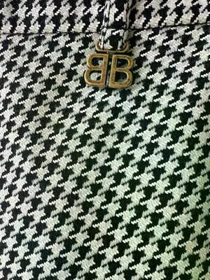 Balenciaga Houndstooth Asymmetrical Skirt