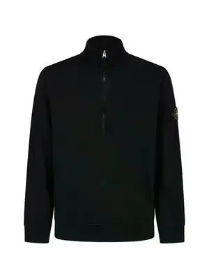 Stone Island 6100068 Brushed Organic-cotton Fleece Sweatshirt - Black