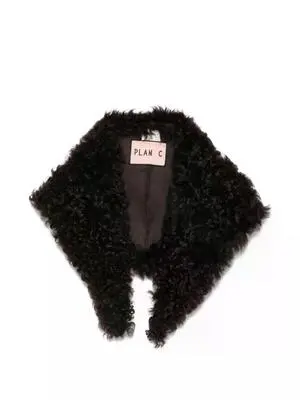Plan C Curly Shearling Scarf - Brown