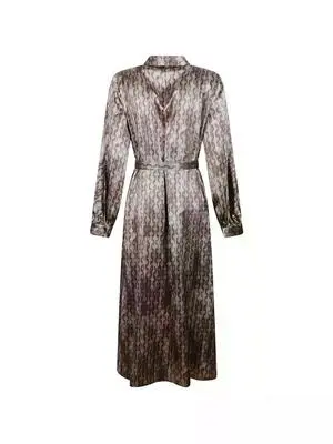 Kiton Geometric-print Belted Maxi Dress