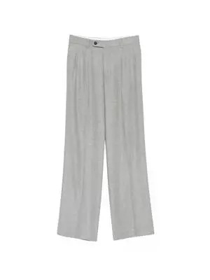 MANUEL RITZ Double-pleated Twill Trousers - Grey