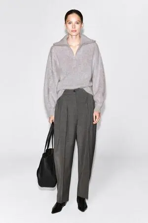 Cos Brushed Pure Cashmere Zip-up Sweater