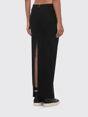 Rick Owens Long Knitted Wool Pencil Skirt With Back Slit