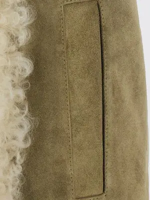 Etro Short Lamb Fur Waistcoat With Concealed Fastening And Floral Motif