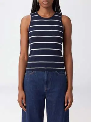 BALENCIAGA Striped Sleeveless Cotton-blend Top With Crew Neck