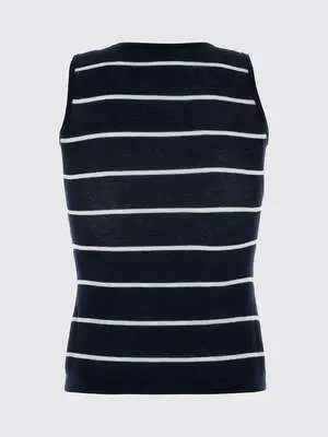 Balenciaga Striped Sleeveless Cotton-blend Top With Crew Neck