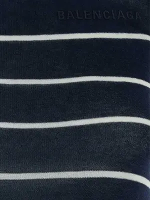 Balenciaga Striped Sleeveless Cotton-blend Top With Crew Neck