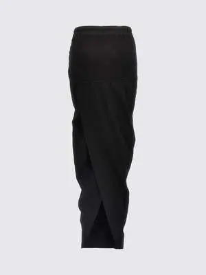 Rick Owens Cotton High-waisted Long Pencil Skirt With Drawstring