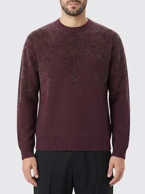 Etro Chenille Velvet Crew-neck Jumper With Embroidery And Dropped Shoulders