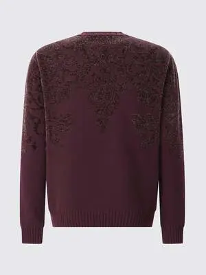 Etro Chenille Velvet Crew-neck Jumper With Embroidery And Dropped Shoulders
