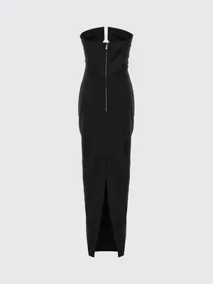 Rick Owens Off-the-shoulder Long Evening Gown In Wool Crêpe With Cut-out Details - Black